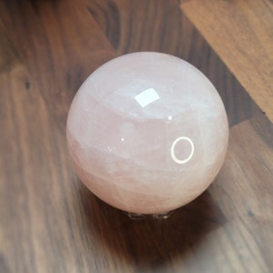 Pretty Pink Rose Quartz Sphere 76 MM Pink and White Only 1 Available B ...