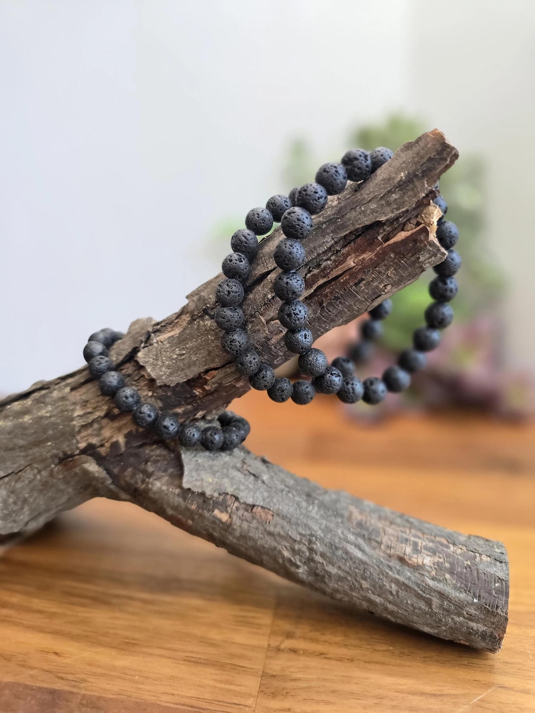 Lava Rock Bracelet: 8MM Black Stone Crystal Rock Beads | Infuse With ...