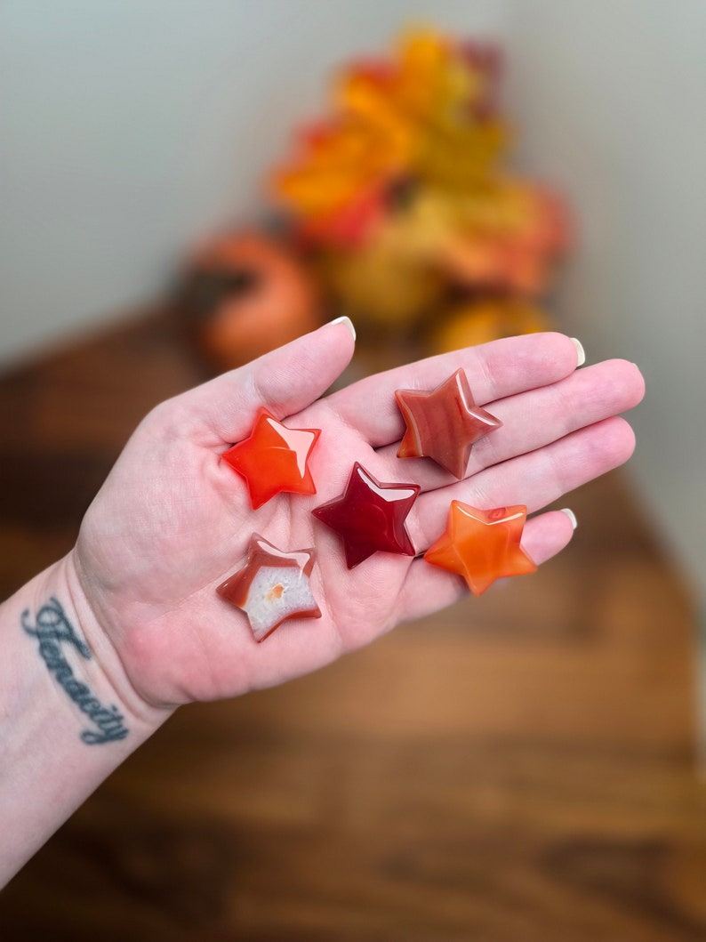 Carnelian Crystal Star: Fall Colors in Red and Orange Agate - Polished ...