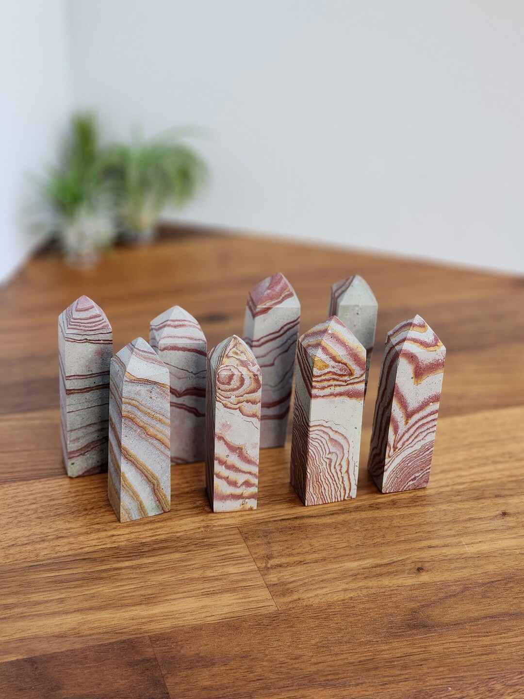 Rainbow Rhyolite | Wonderstone Towers | Candy Hickorite Points | Matte ...