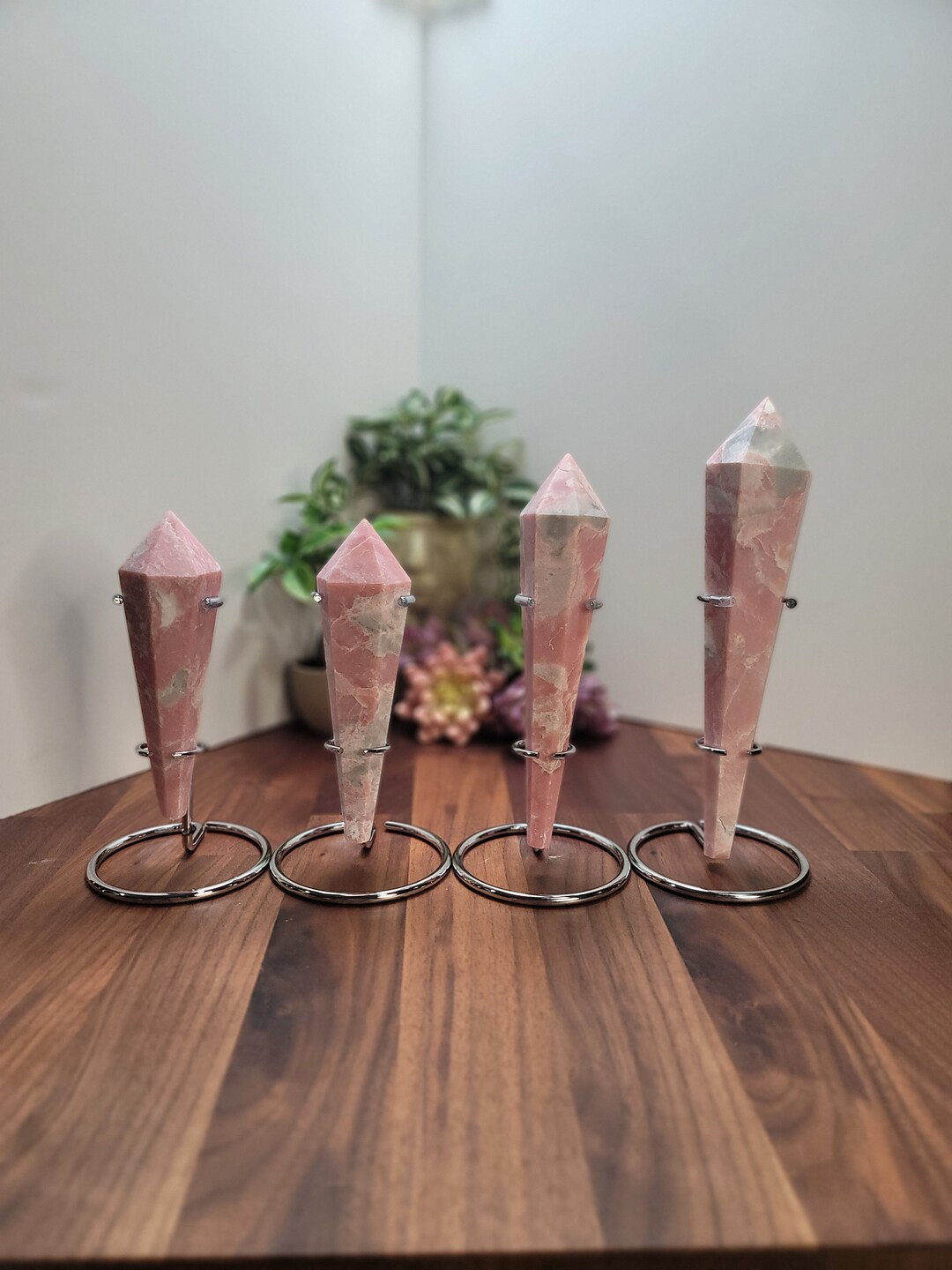 Pretty Pink Opal Scepter W/ Stand Pink and White Crystal Point Choose ...