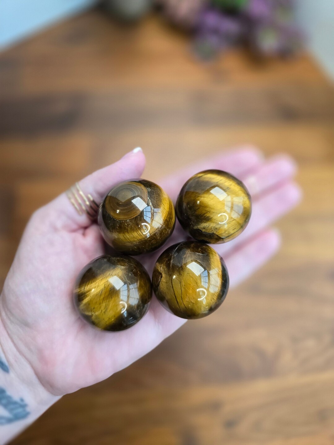 Yellow Tiger Eye Sphere - Flashy Gold Crystal Orb, 35mm - Etsy