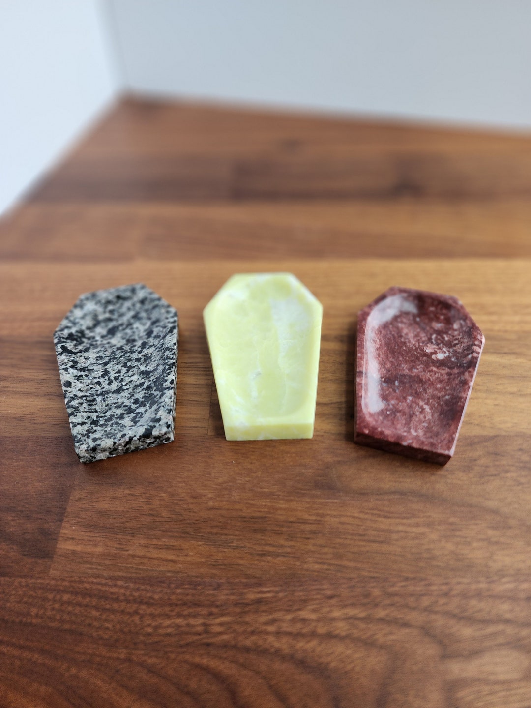 Crystal Coffin Dish Spooky Bowl for Your Crystals Granite, Strawberry ...