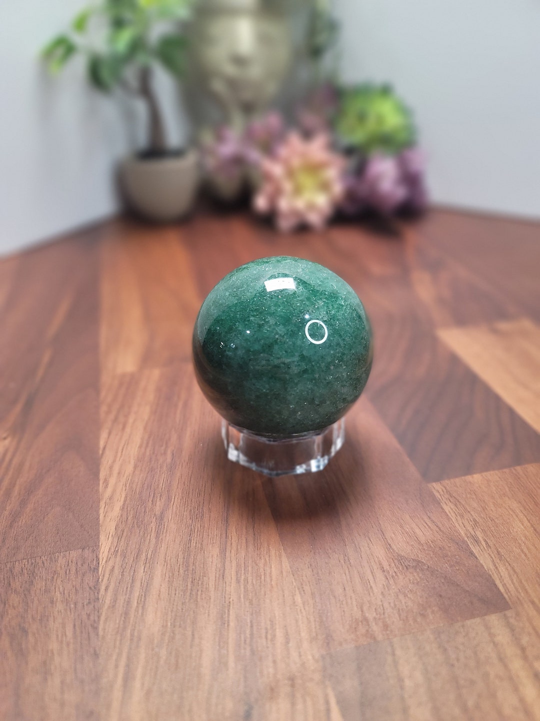 Gorgeous Green Strawberry Quartz Sphere 63 MM Green and White Only 1 ...