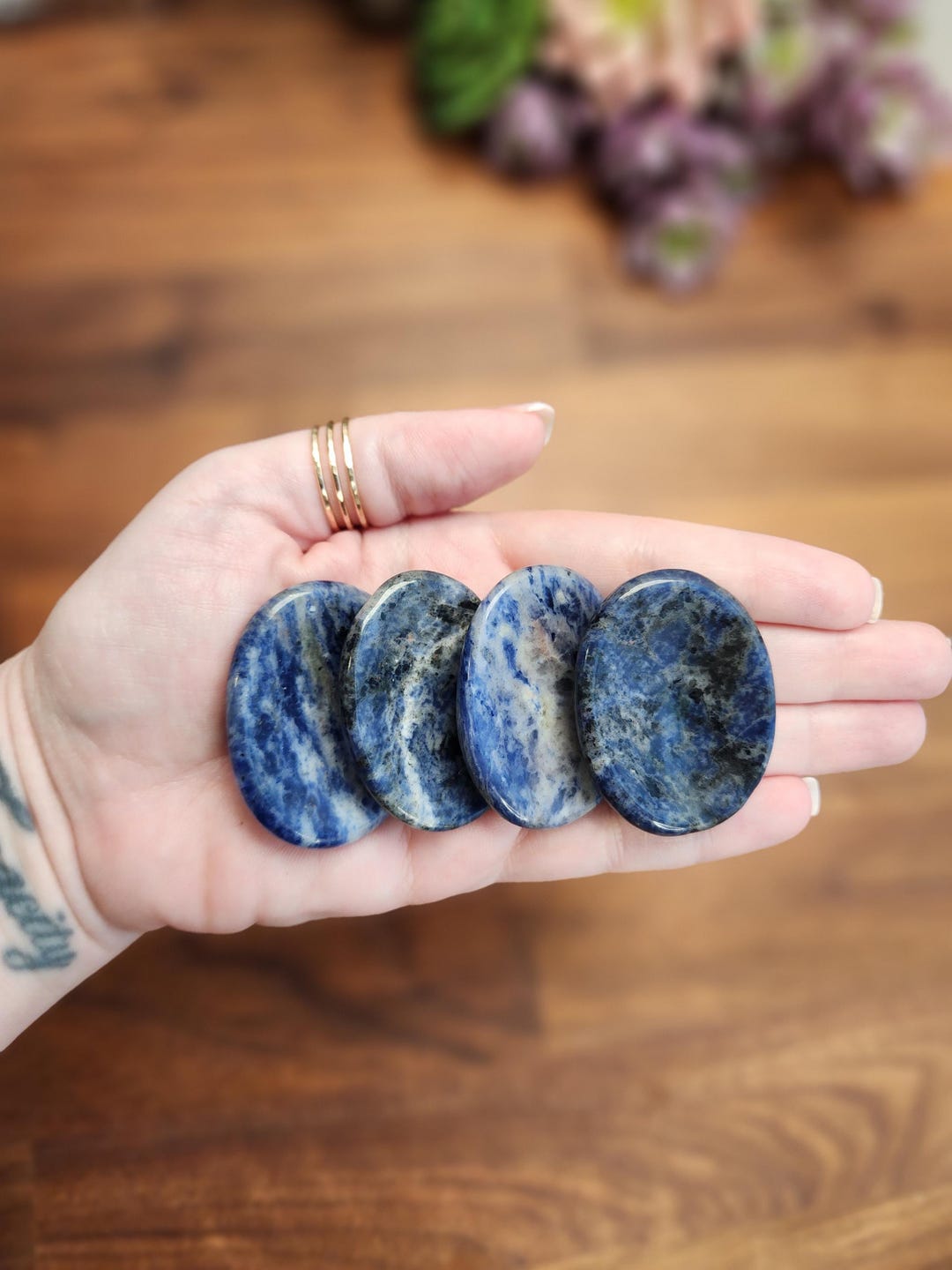 Sodalite Crystal Worry Stone: Deep Blue Pocket Fidget (1.77") - Etsy