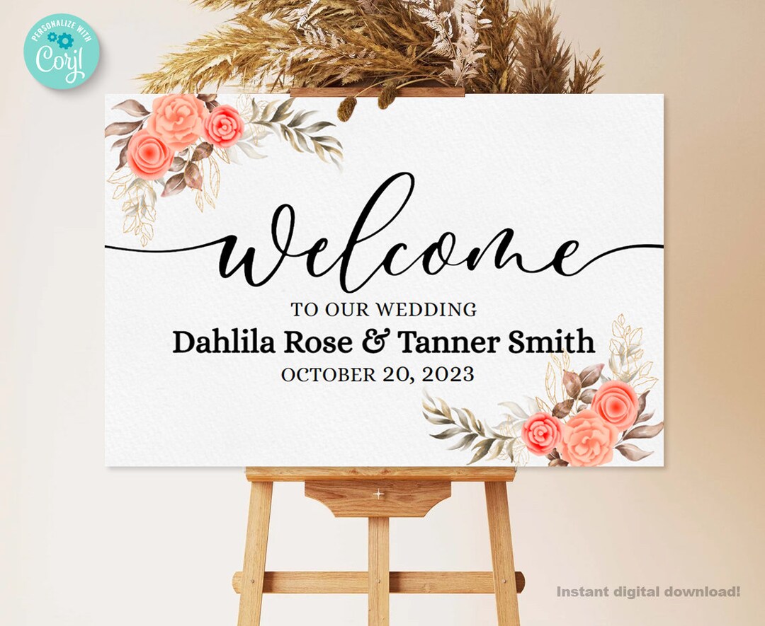 Large Fall Wedding Welcome Sign, Custom Fall Wedding Sign, Porch Fall ...