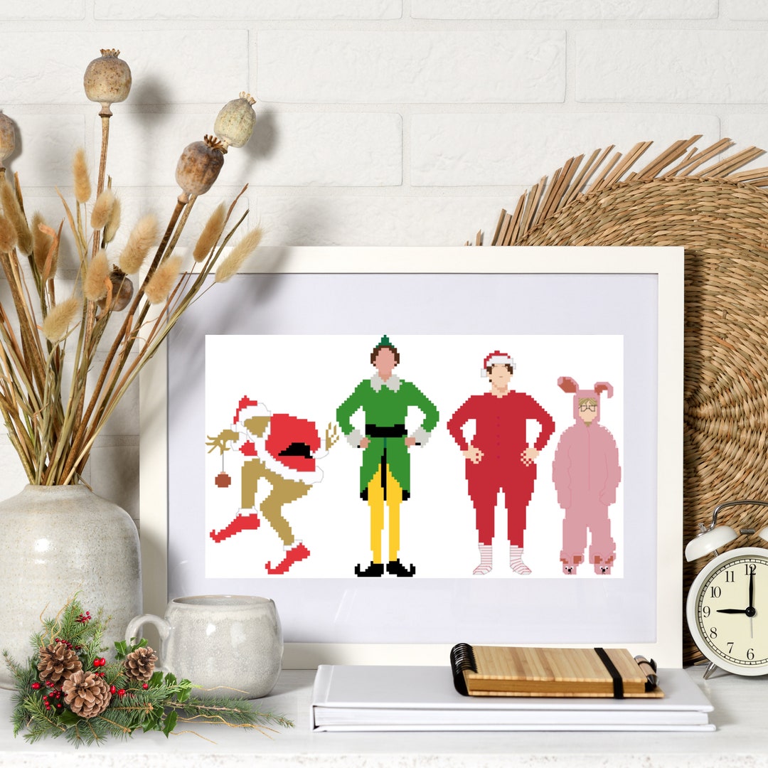 Best Christmas Movies Characters Simple Art Cross Stitch PATTERN ONLY ...