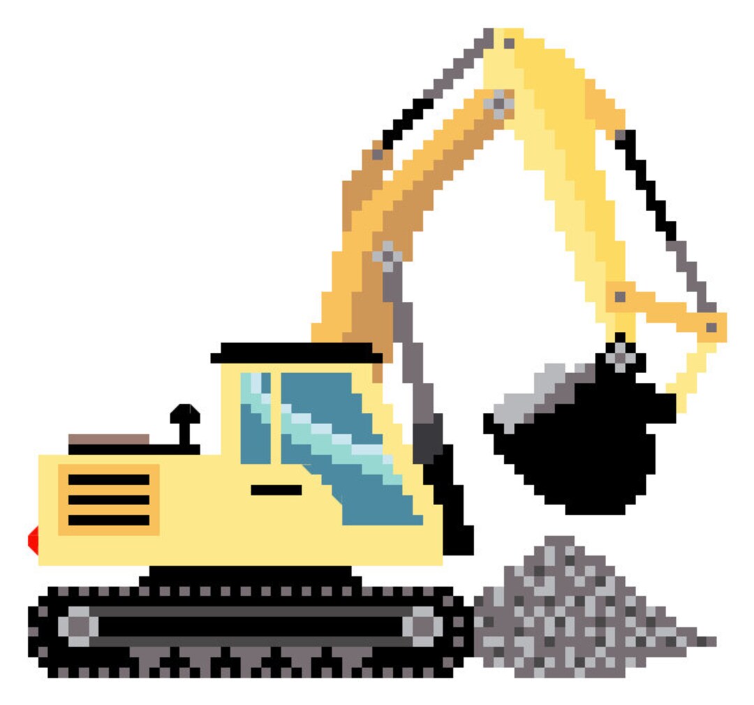 Excavator Construction Vehicle Cross Stitch Pattern - Etsy
