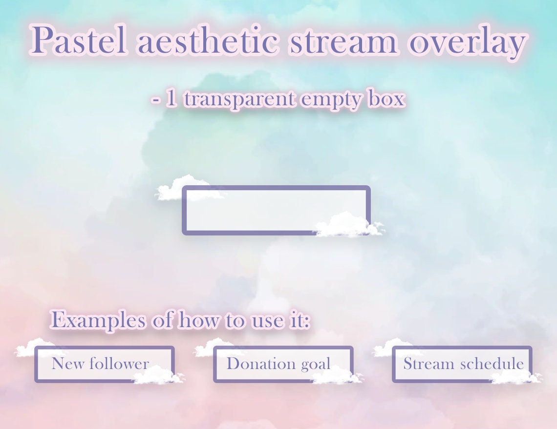 Pastel Aesthetic Stream Overlay Package for Twitch Kawaii - Etsy
