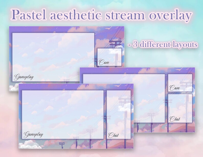 Pastel Aesthetic Stream Overlay Package for Twitch Kawaii - Etsy