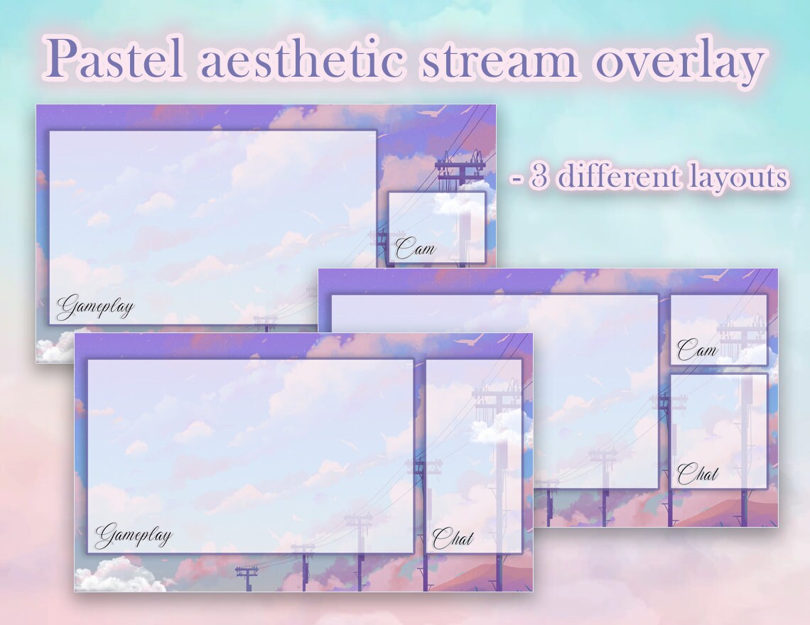Pastel Aesthetic Stream Overlay Package for Twitch Kawaii - Etsy