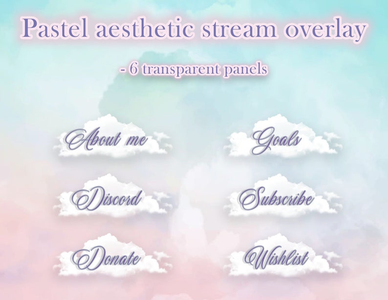 Pastel Aesthetic Stream Overlay Package for Twitch Kawaii - Etsy Ireland