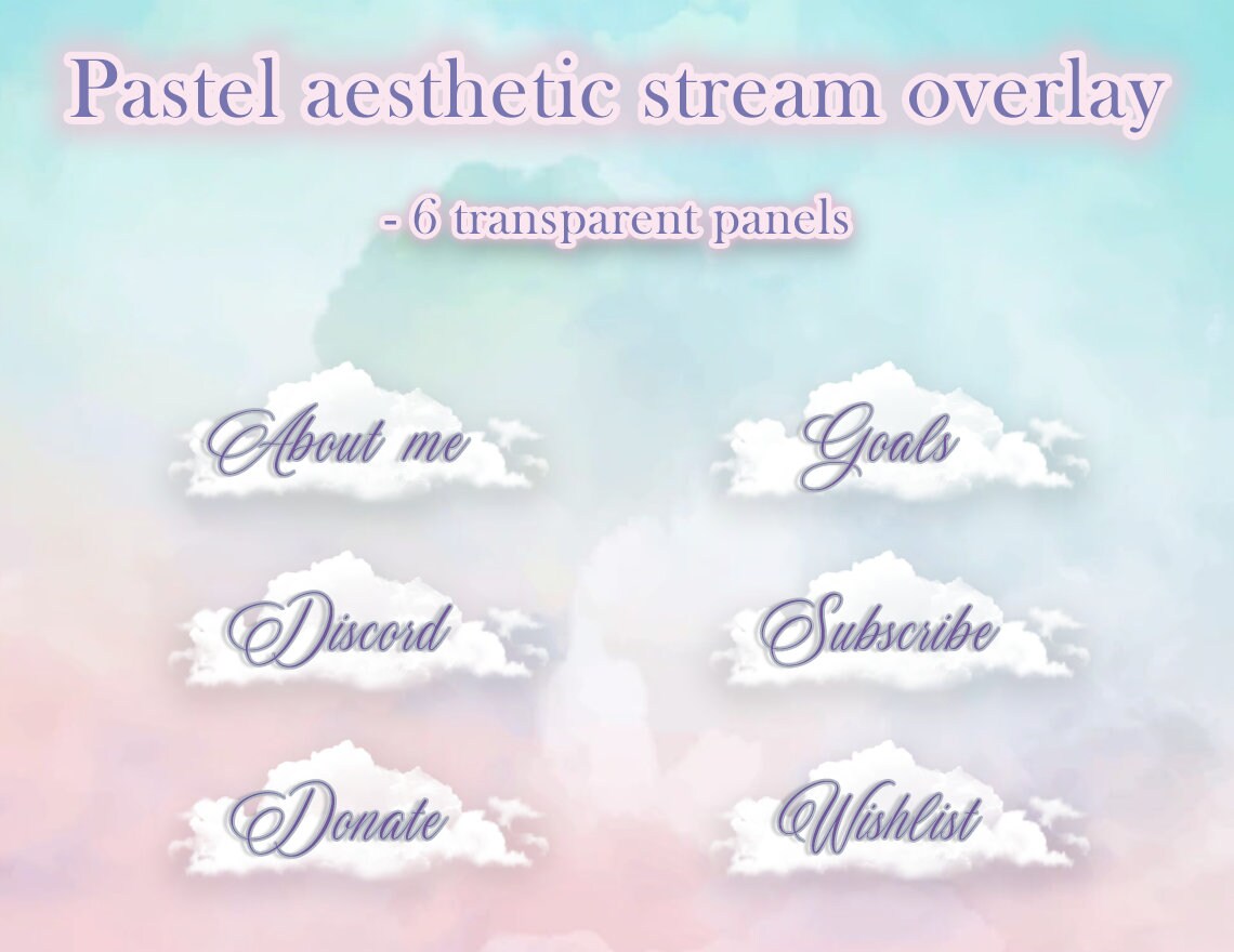 Pastel Aesthetic Stream Overlay Package for Twitch Kawaii - Etsy
