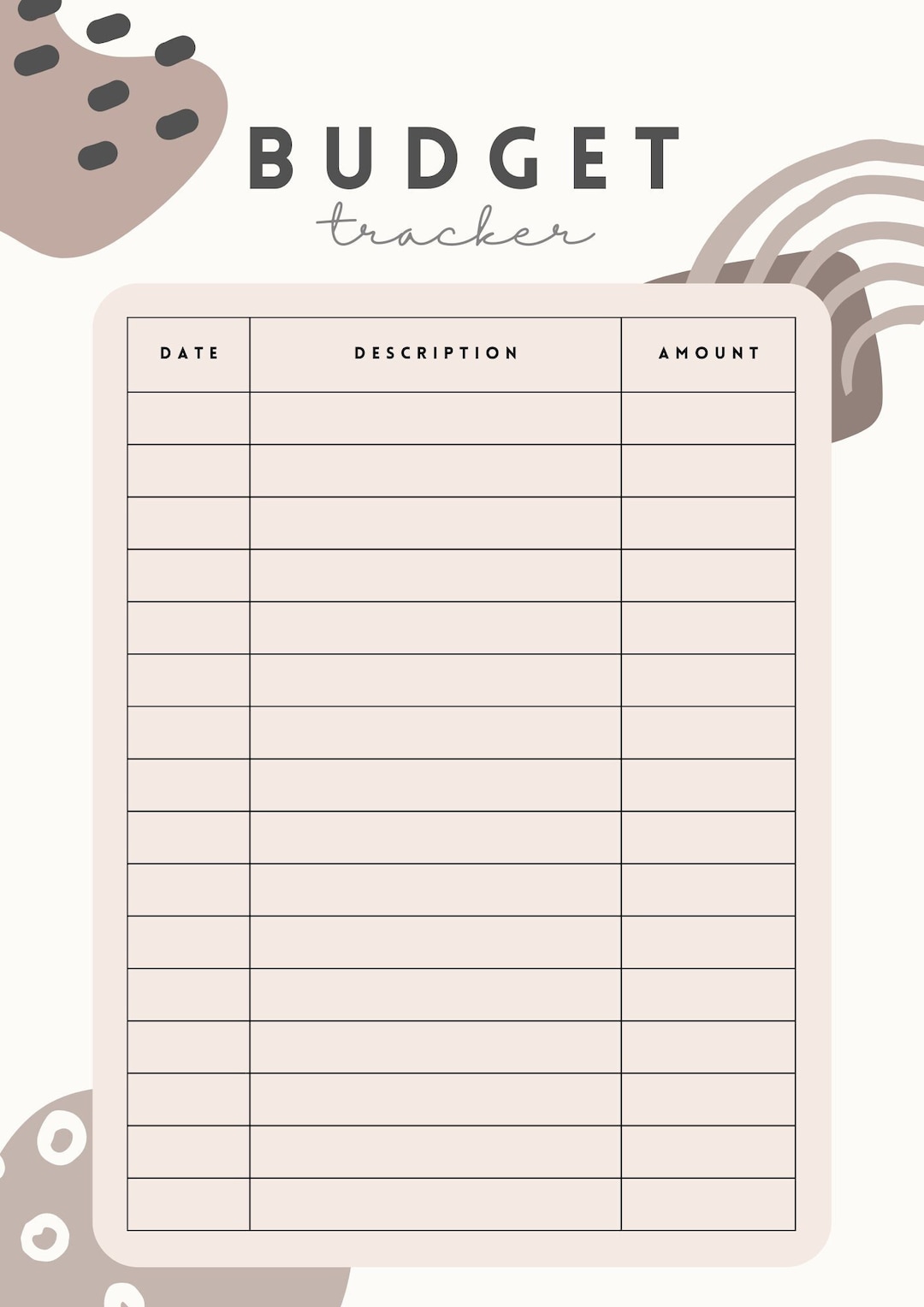 Digital Budget Tracker, Instant Download, Minimal Budget Template ...