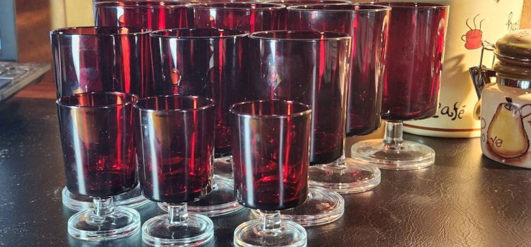 Luminarc Ensemble Verre Français Rouge - Etsy