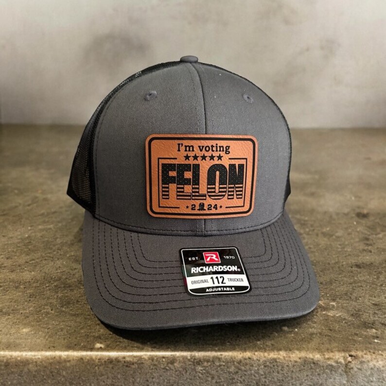 I'm Voting Felon 2024 Leatherette Patched Hats - Etsy