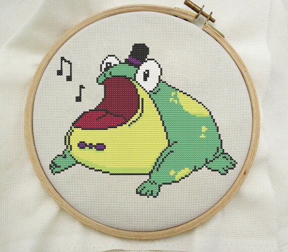 Singing Toad Cross Stitch Pattern PDF - Etsy
