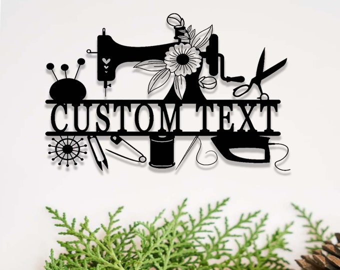 Custom Sewing Machine Metal Sign,sewing Room Wall Decor,personalized ...
