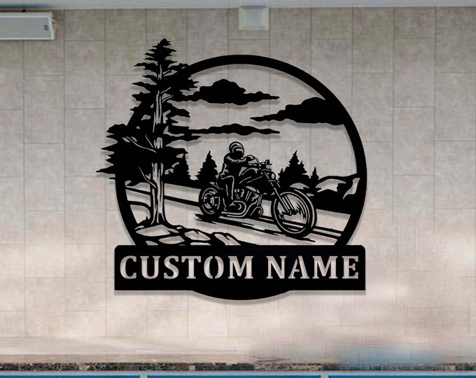 Custom Metal Motorcycle Sign,personalized Motorcyclist Name Sign,dads ...
