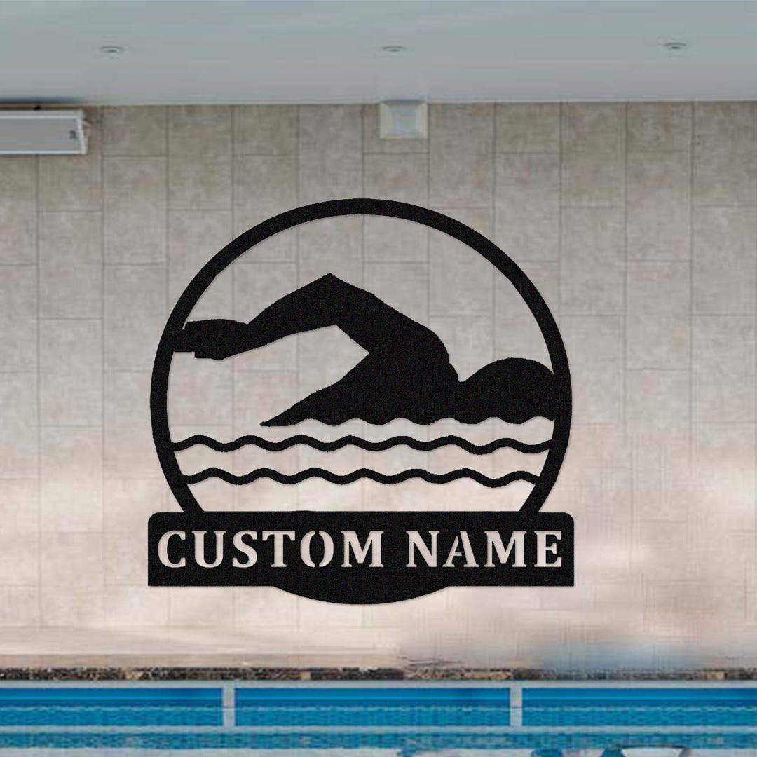 Custom Swimmer Metal Sign,swimming Pool Sign,personalized Swimming Sign ...