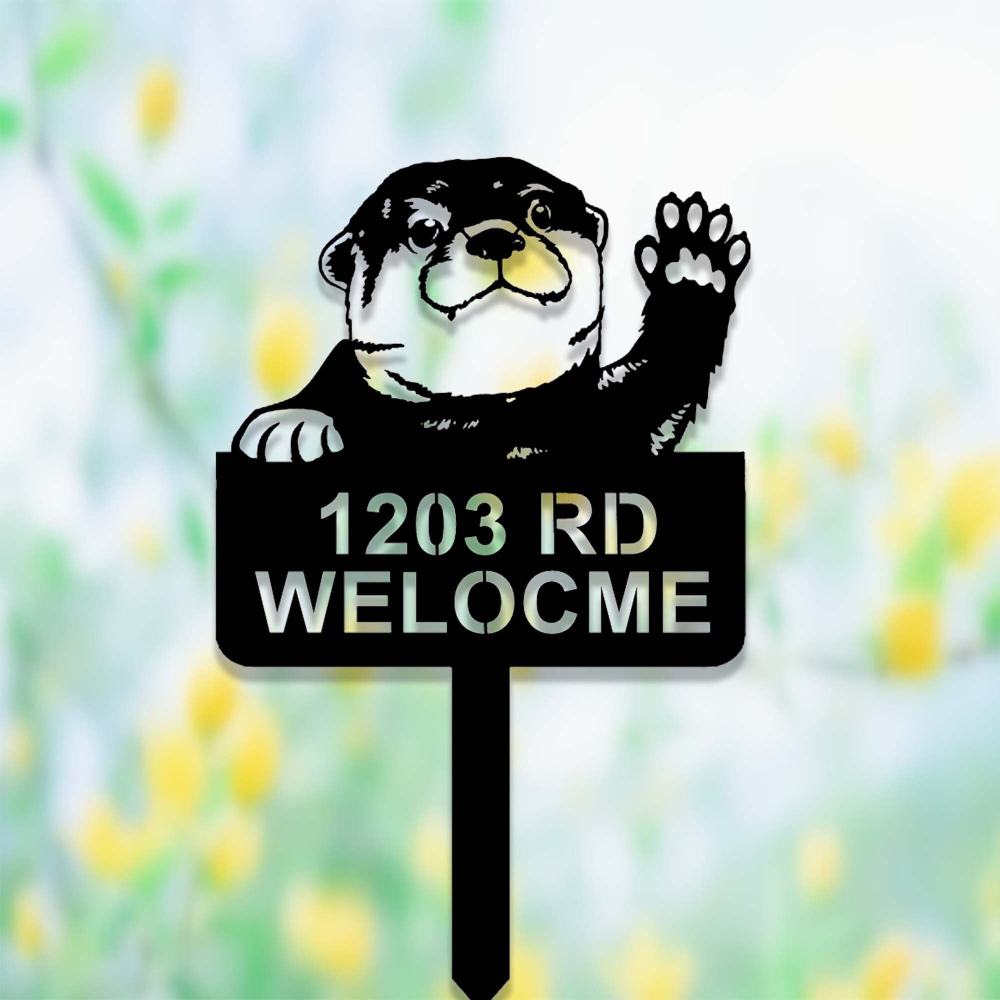 Custom Otter Garden Stake,otter Metal Sign,otter Animal Address Sign ...