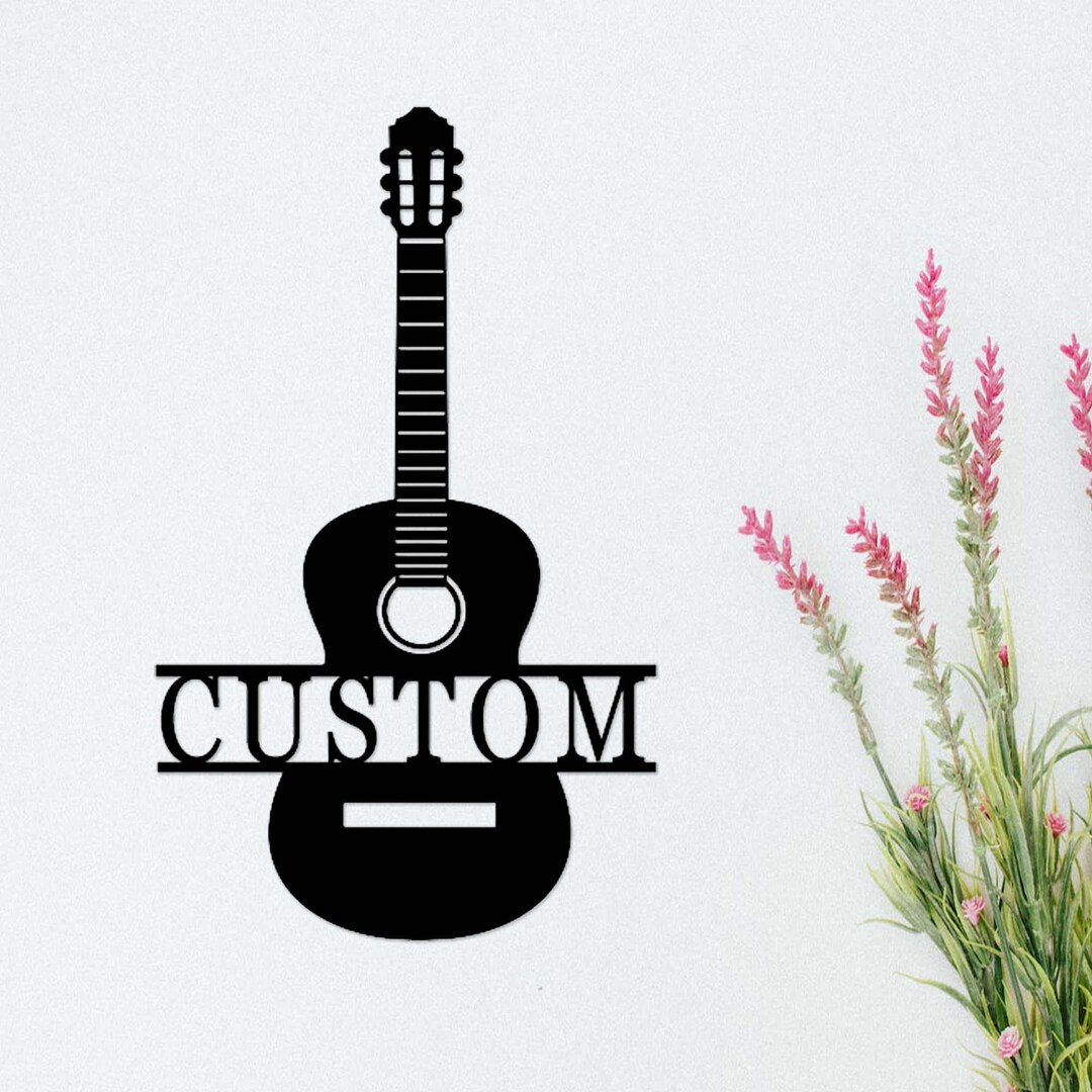 Custom Guitar Metal Sign,guitar Wall Decor,personalized Guitarist Name ...