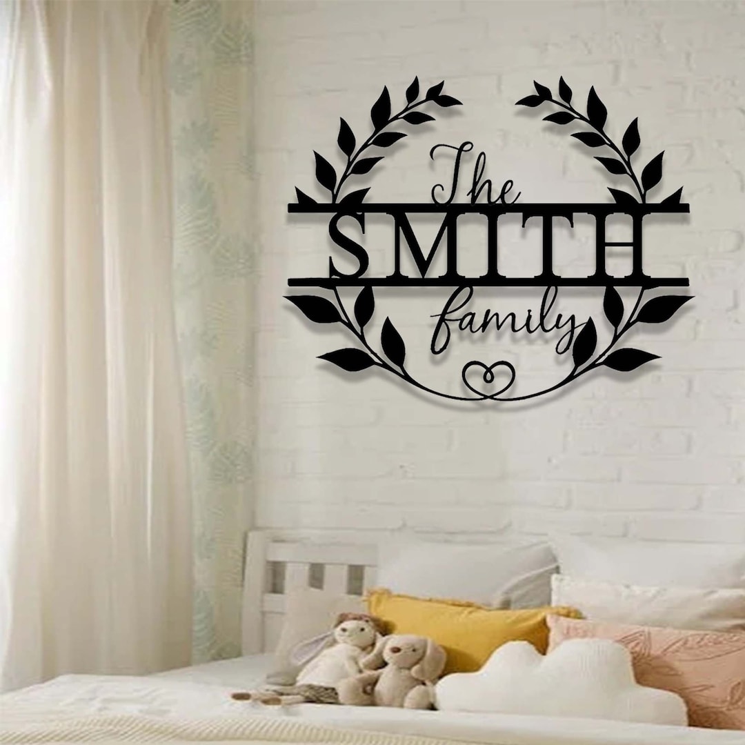 Personalized Family Name Metal Sign,custom Last Name Sign,monogram ...