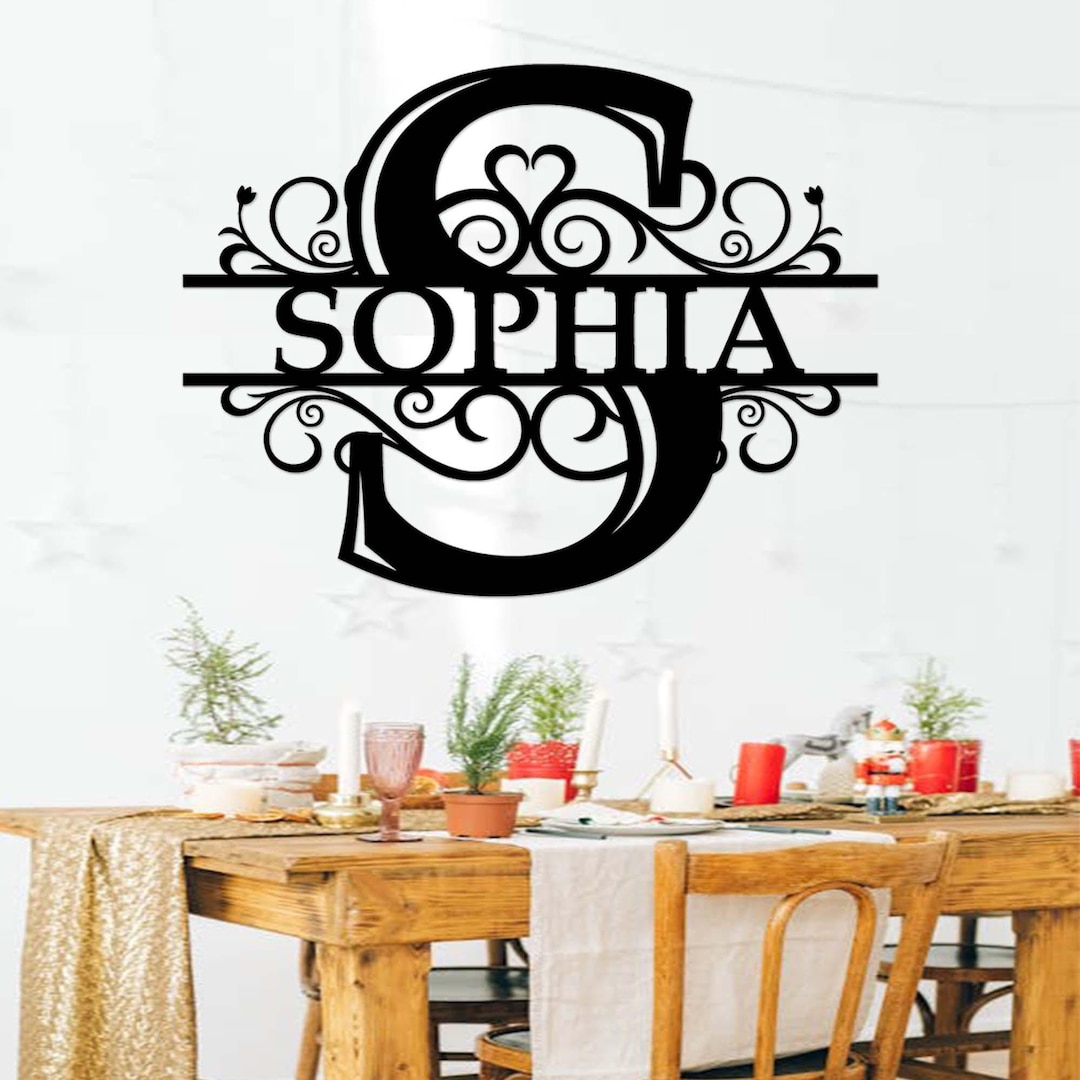 Custom Last Name Sign,metal Monogram Wall Decor,personalized Family ...