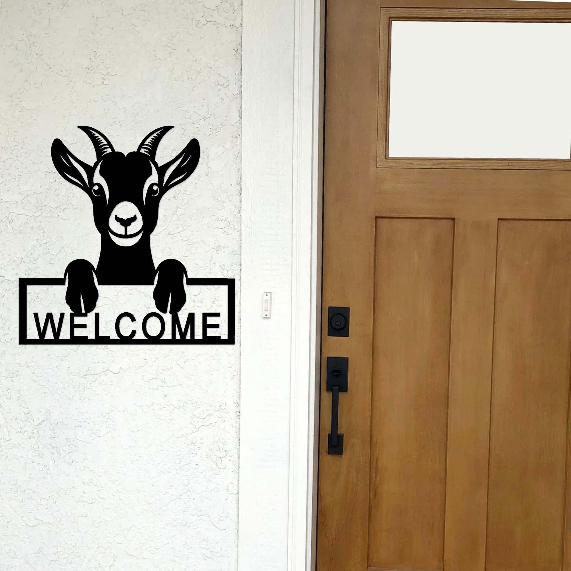 Custom Goat Farm Sign,goat Peeking Sign,goat Metal Wall Art ...