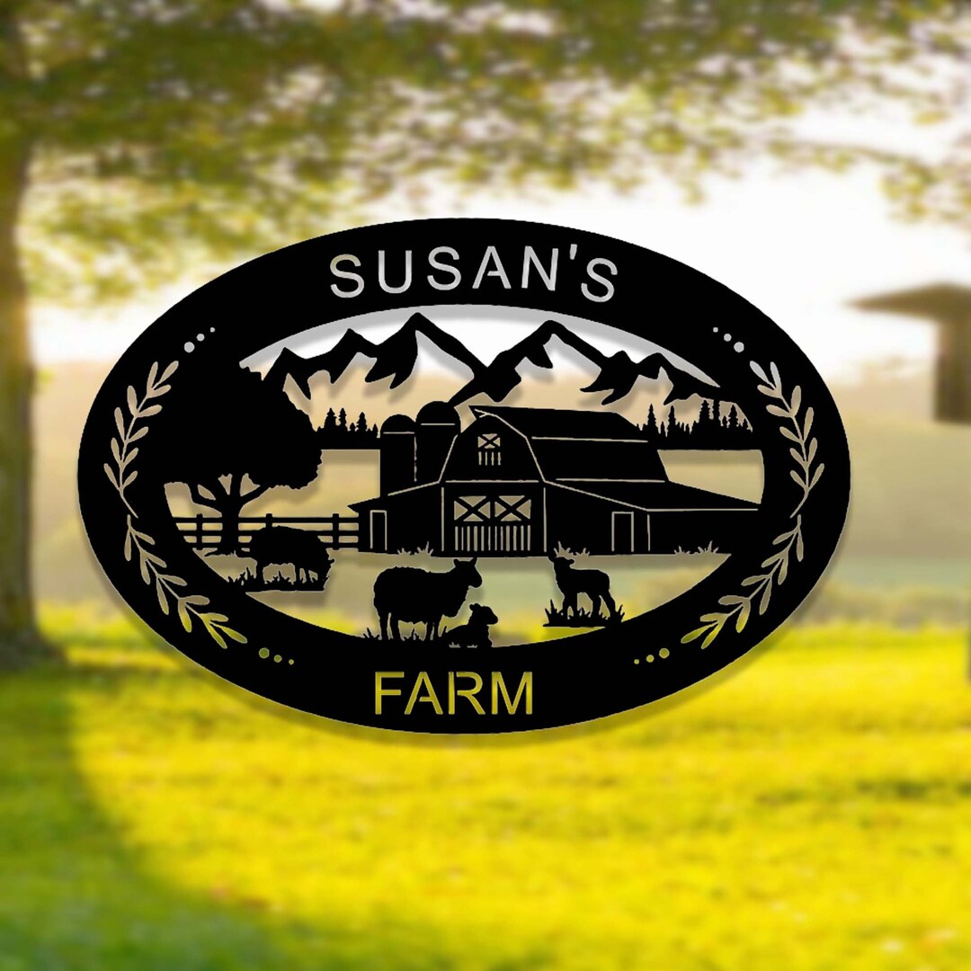 Custom Sheep Farm Signsheep Metal Wall Artpersonalized Sheep - Etsy