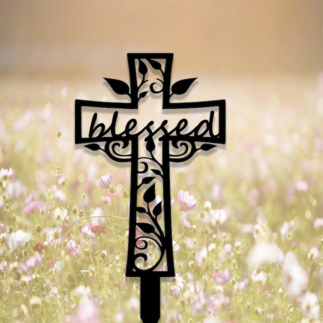 Custom Cross Memorial Garden Stake,personalized Grave Marker Stake ...