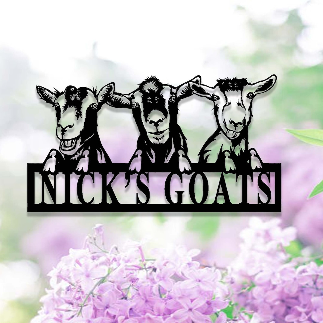 Custom Goat Sign,goat Farm Sign,goat Metal Wall Art,personalized Goat ...