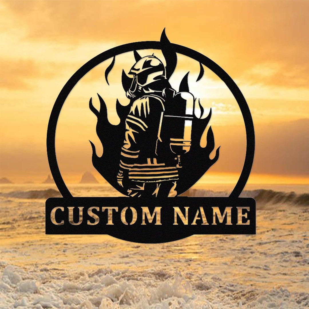 Personalized Firefighter Metal Sign,custom Fireman Name Sign,man Cave ...