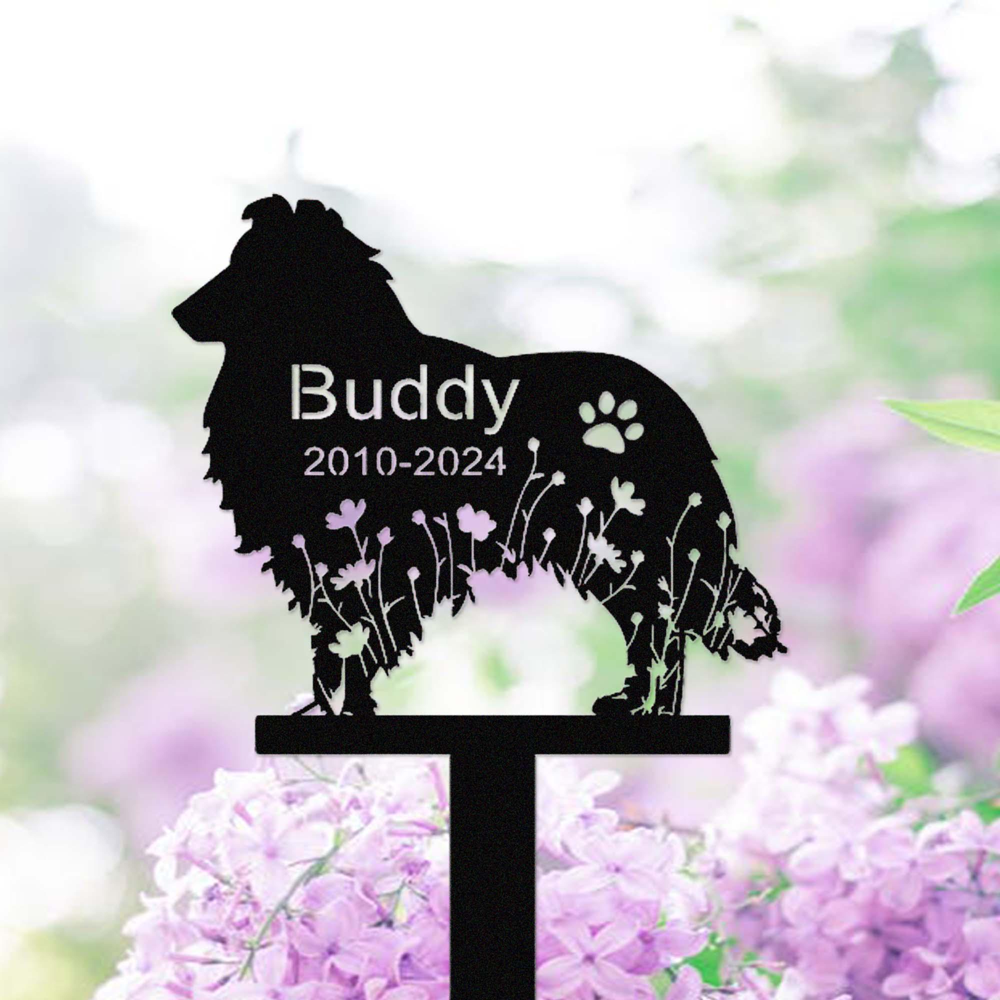 Custom Shetland Sheepdog Metal Memorial Stake,personalized Sheltie ...