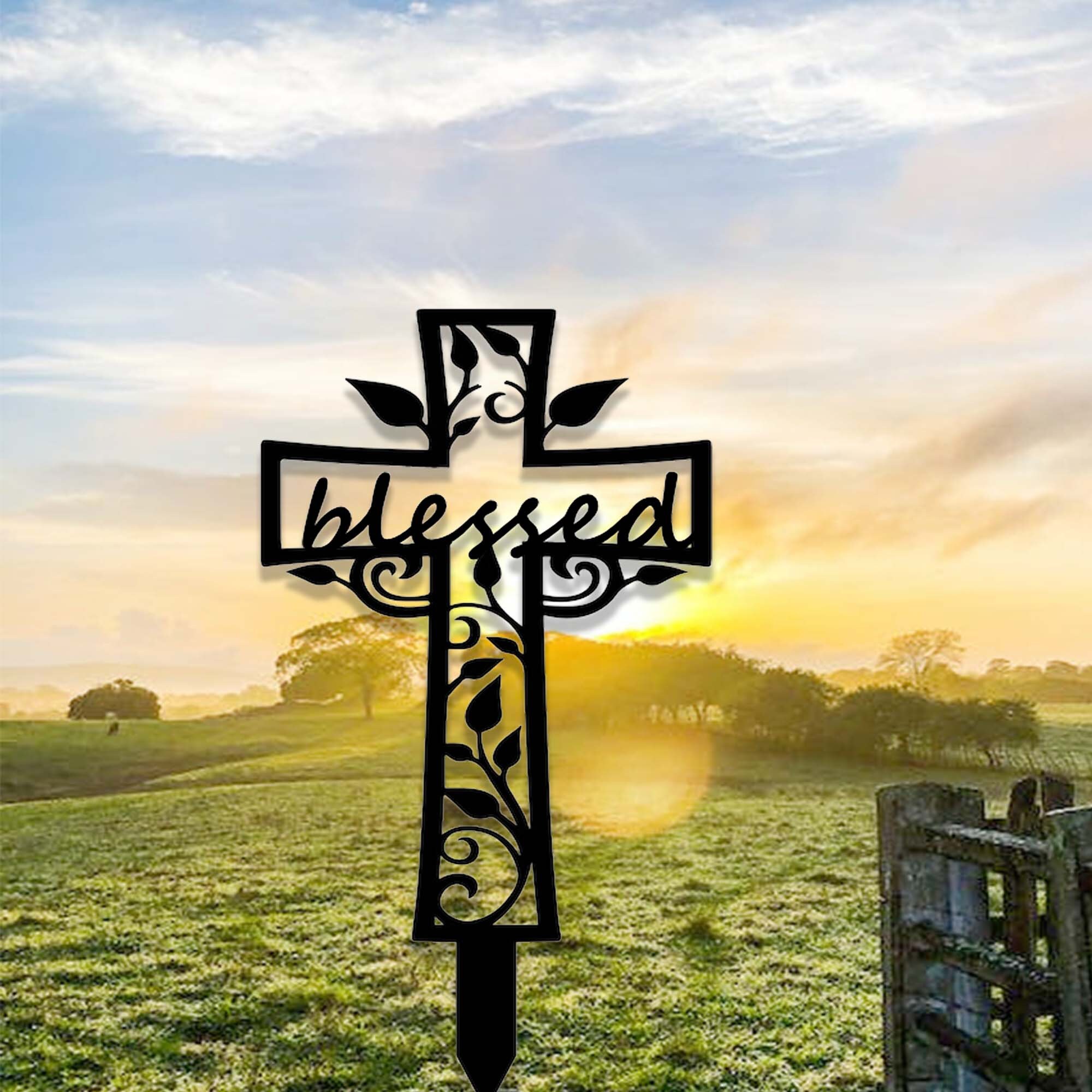 Custom Cross Memorial Garden Stakepersonalized Grave Marker - Etsy