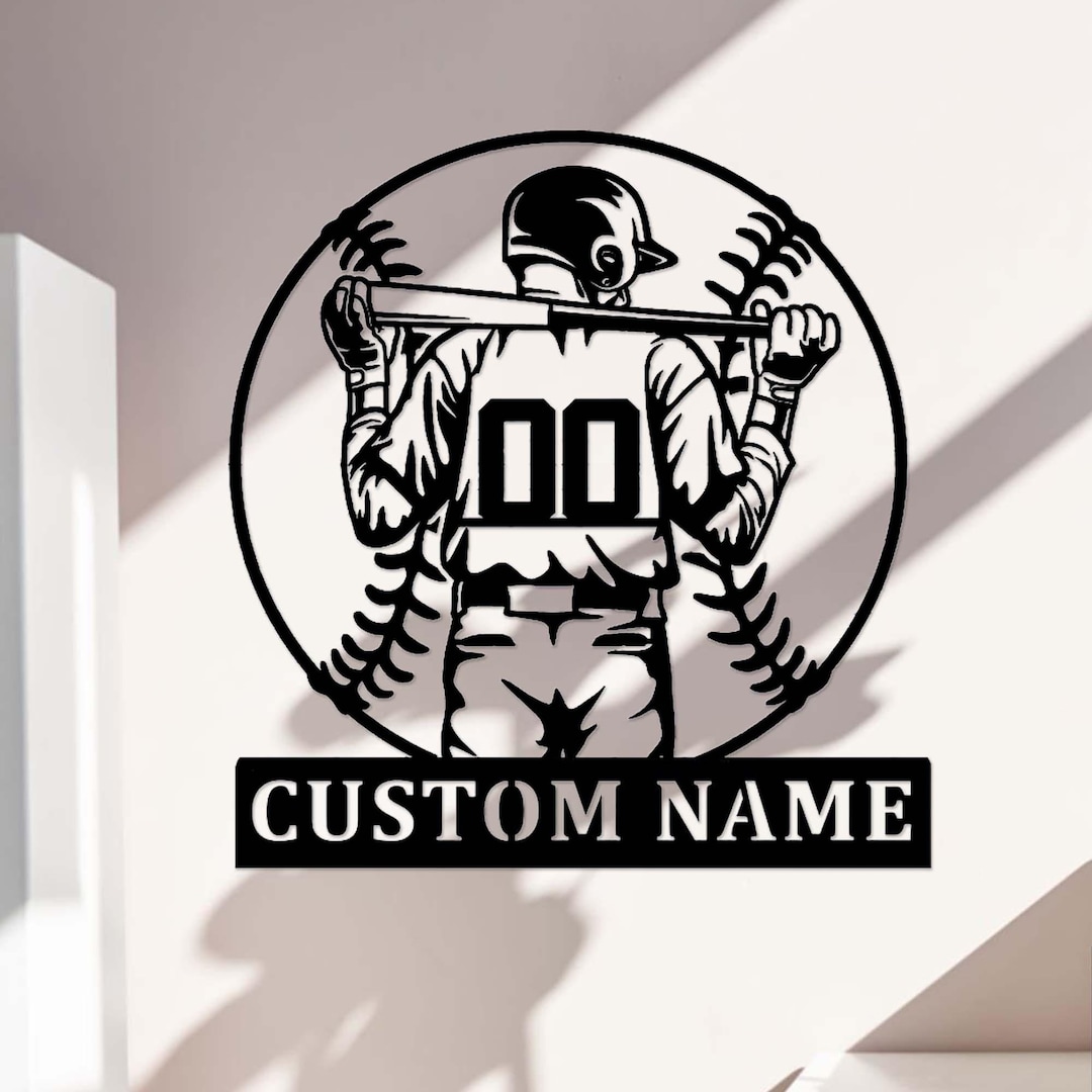 Custom Baseball Metal Sign,personalized Baseball Player Name Sign ...
