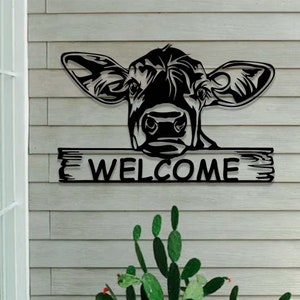 Custom Cow Farm Sign,heifer Cow Ranch Sign,cow Metal Wall Art ...