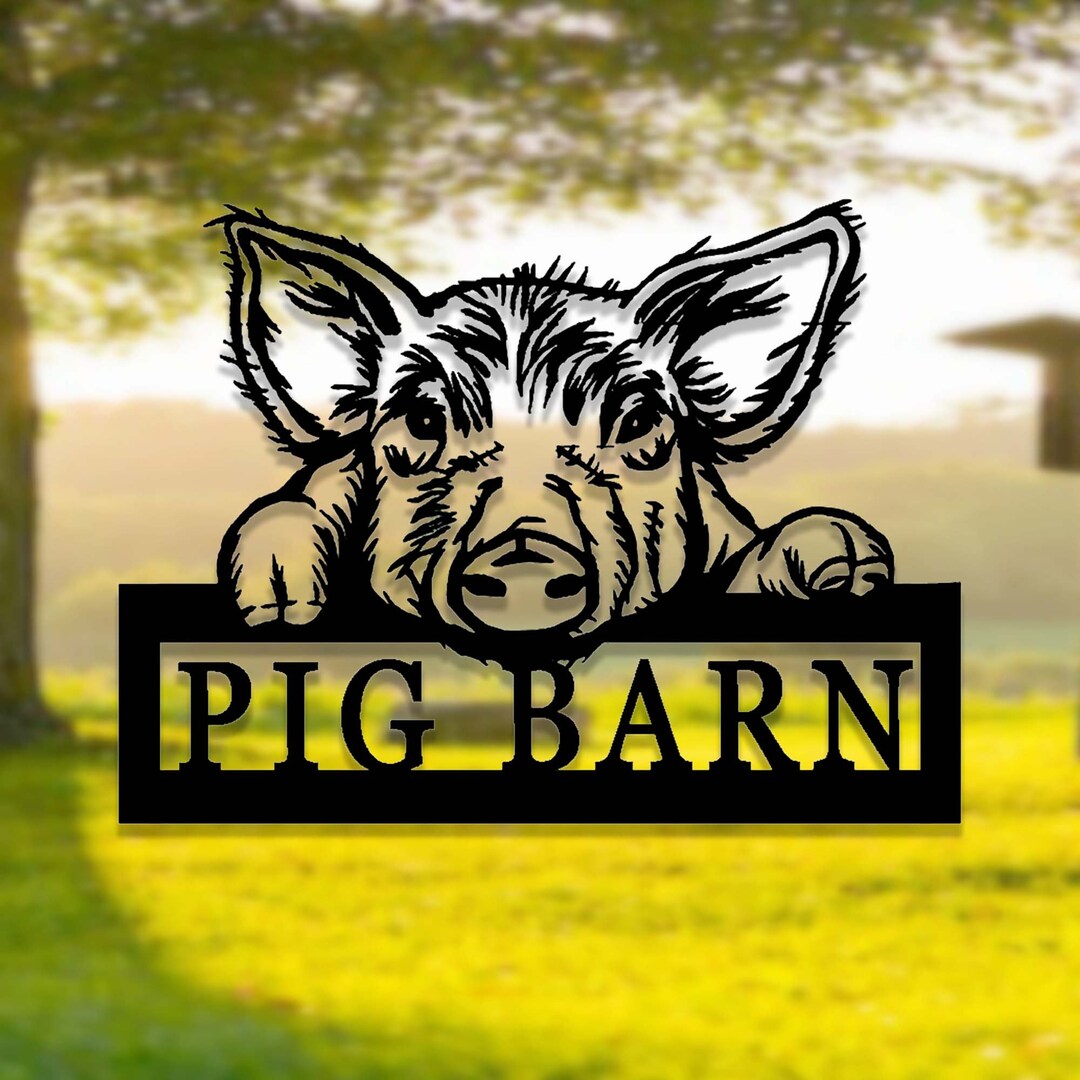 Custom Pig Sign,pig Farm Sign,pig Metal Wall Art,personalized Pig Ranch ...
