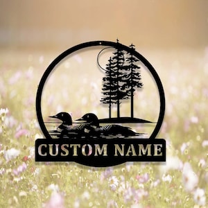 Custom Lake Loons Metal Sign,personalized Duck Loons Name Sign ...