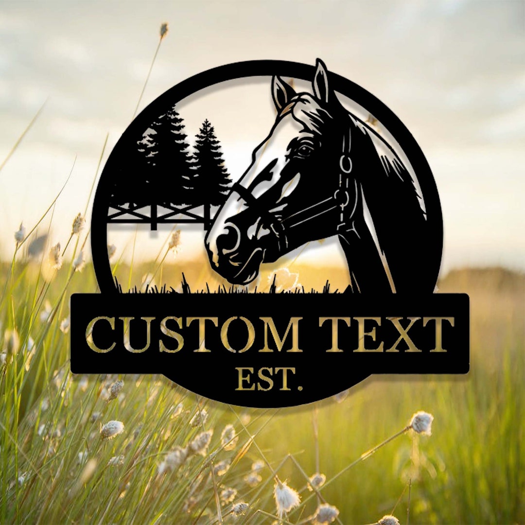 Custom Metal Horse Sign,outdoor Horse Ranch Sign,western Horse Barn ...