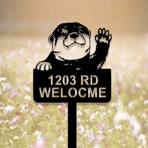 Custom Otter Garden Stake,otter Metal Sign,otter Animal Address Sign ...