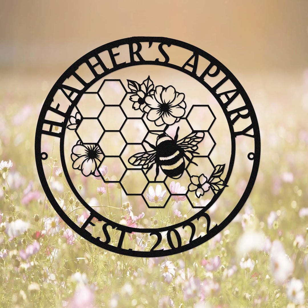 Custom Honey Bee Sign,personalized Bee Garden Metal Sign,bee Garden ...