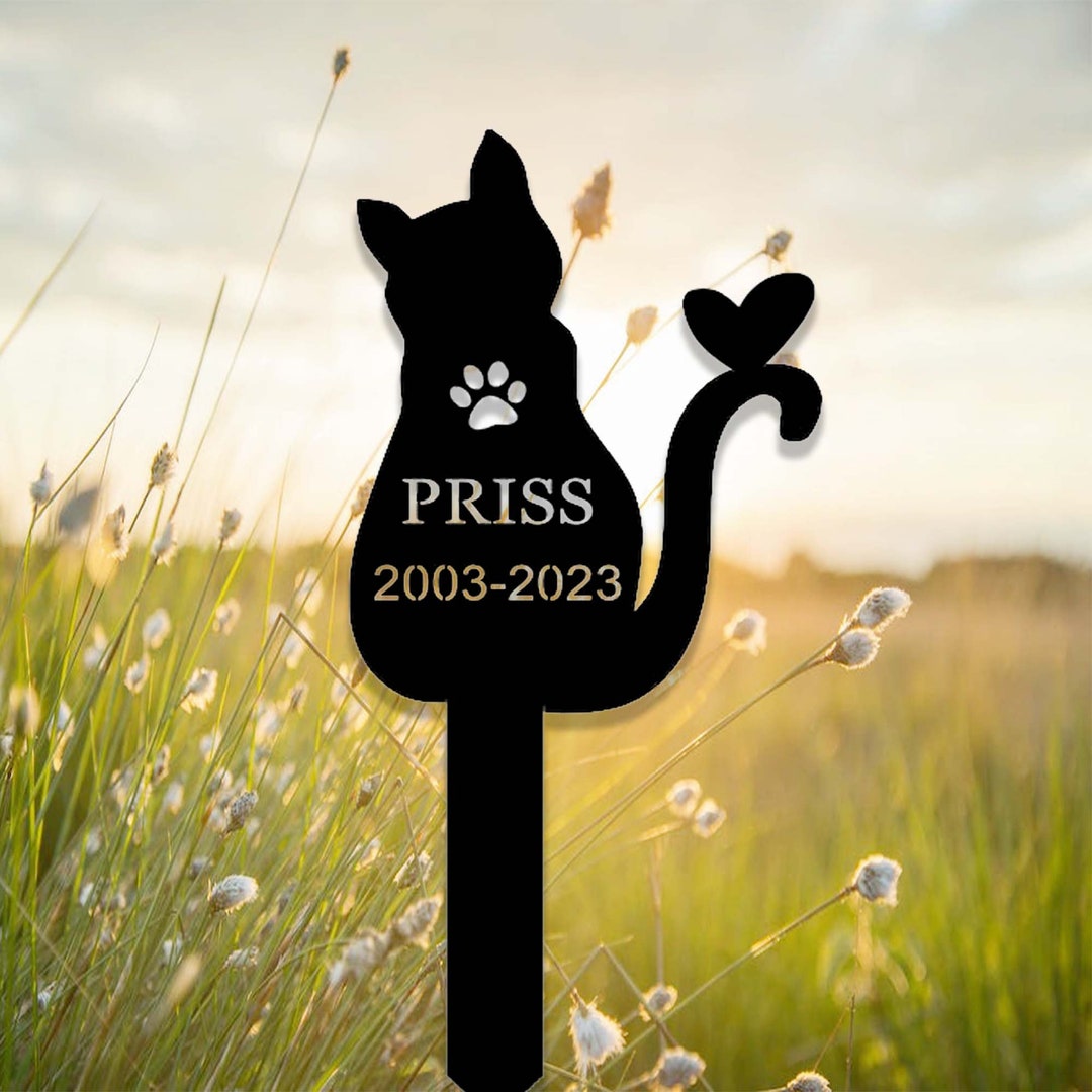 Custom Cat Pet Memorial Garden Stake,personalized Grave Marker Stake ...