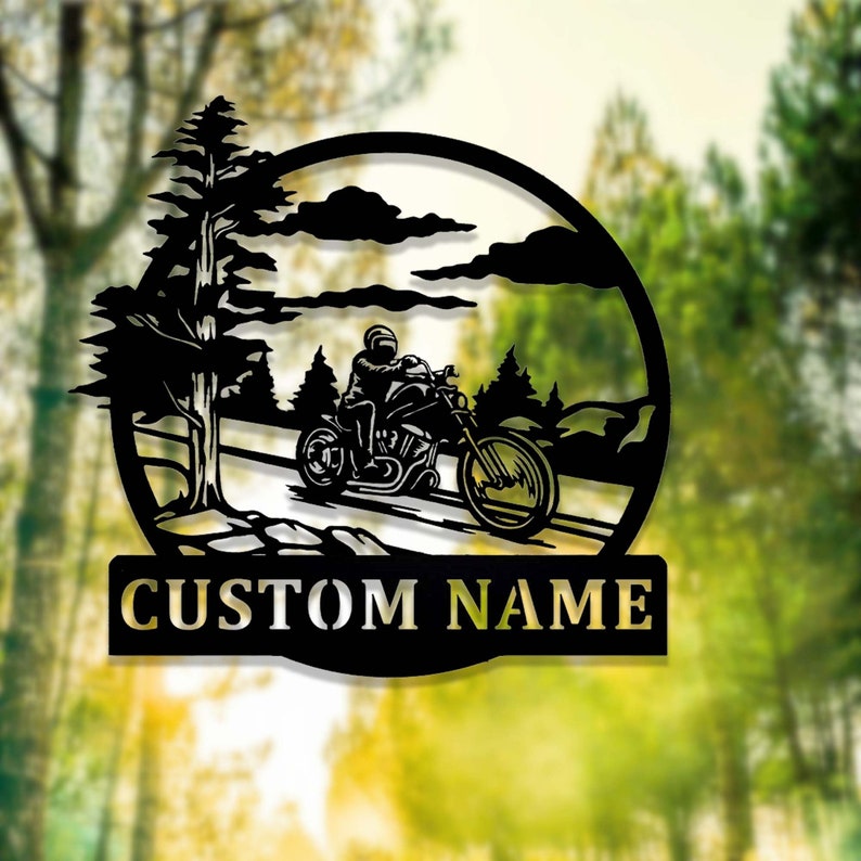 Custom Metal Motorcycle Sign,personalized Motorcyclist Name Sign,dads ...