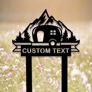 Custom Camping Metal Sign,happy Camper Yard Sign,camping Stake,camper Decor,personalized Family ...
