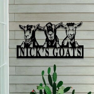 Custom Goat Sign,goat Farm Sign,goat Metal Wall Art,personalized Goat ...