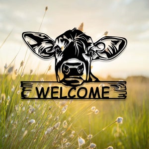Custom Cow Farm Sign,heifer Cow Ranch Sign,cow Metal Wall Art ...