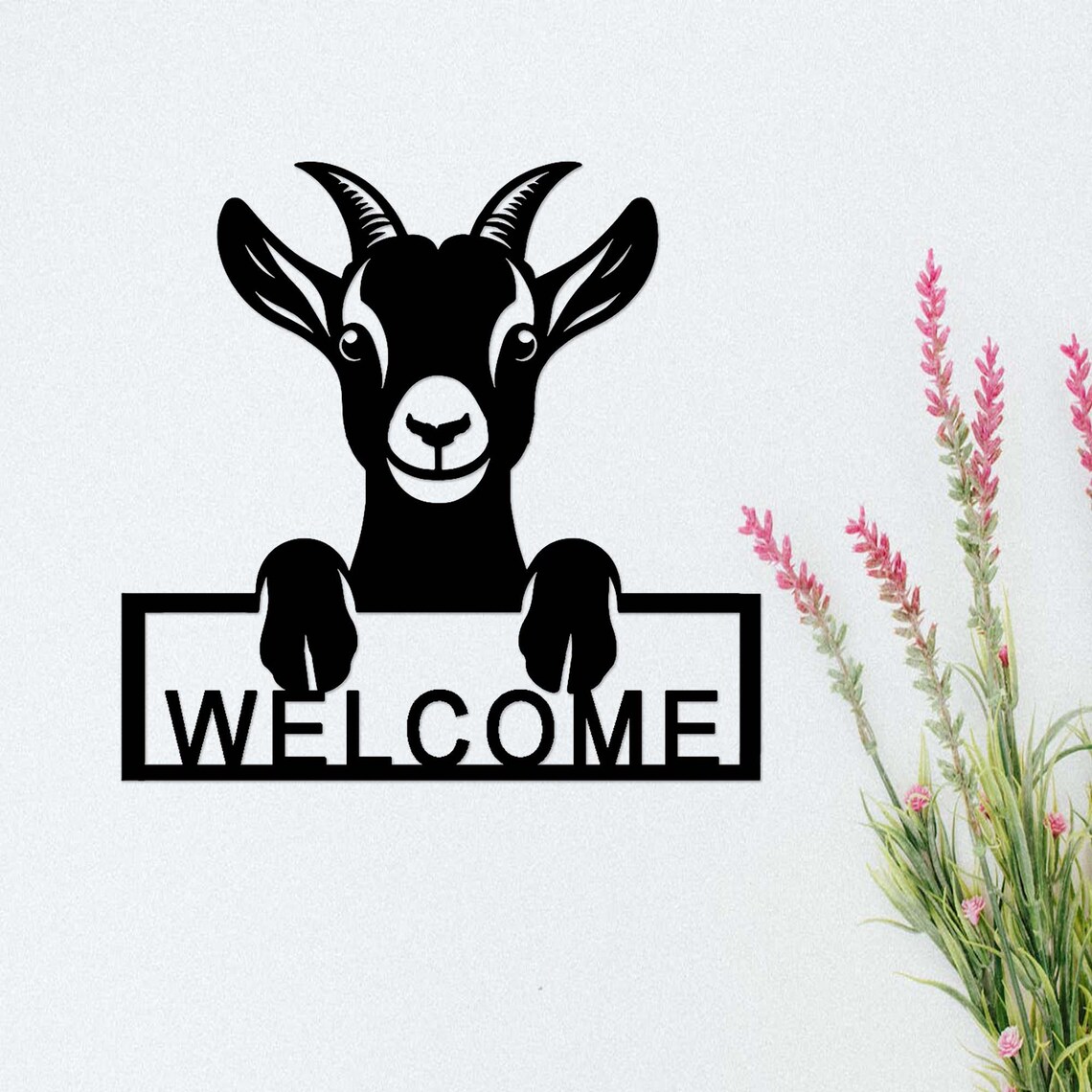 Custom Goat Farm Sign,goat Peeking Sign,goat Metal Wall Art ...