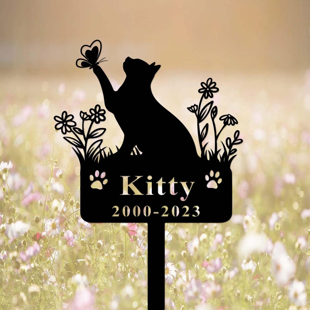Custom Cat Memorial Garden Stake,personalized Cat Grave Marker,cat ...
