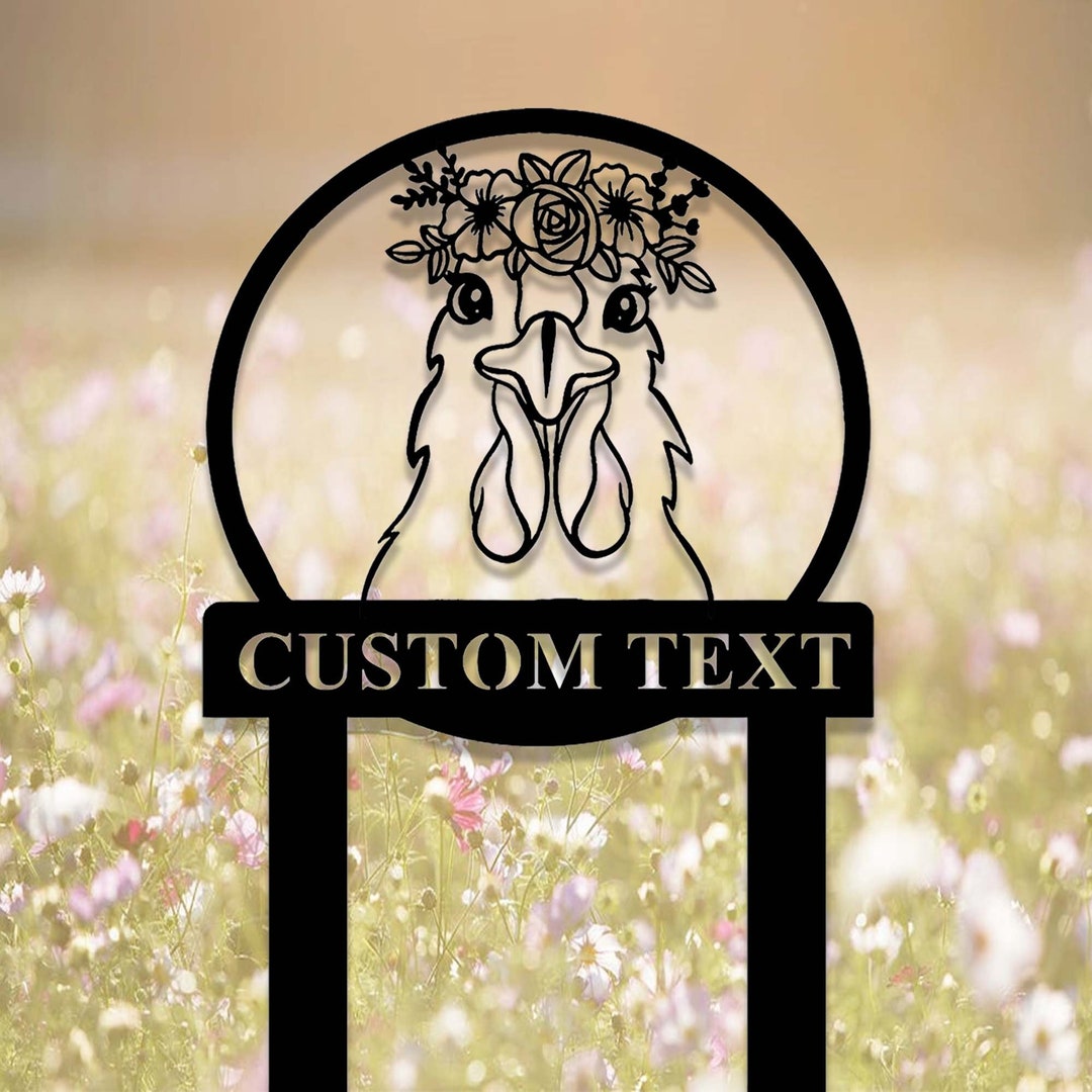 Custom Floral Chicken Garden Stake,chicken Memorial Stake,personalized ...